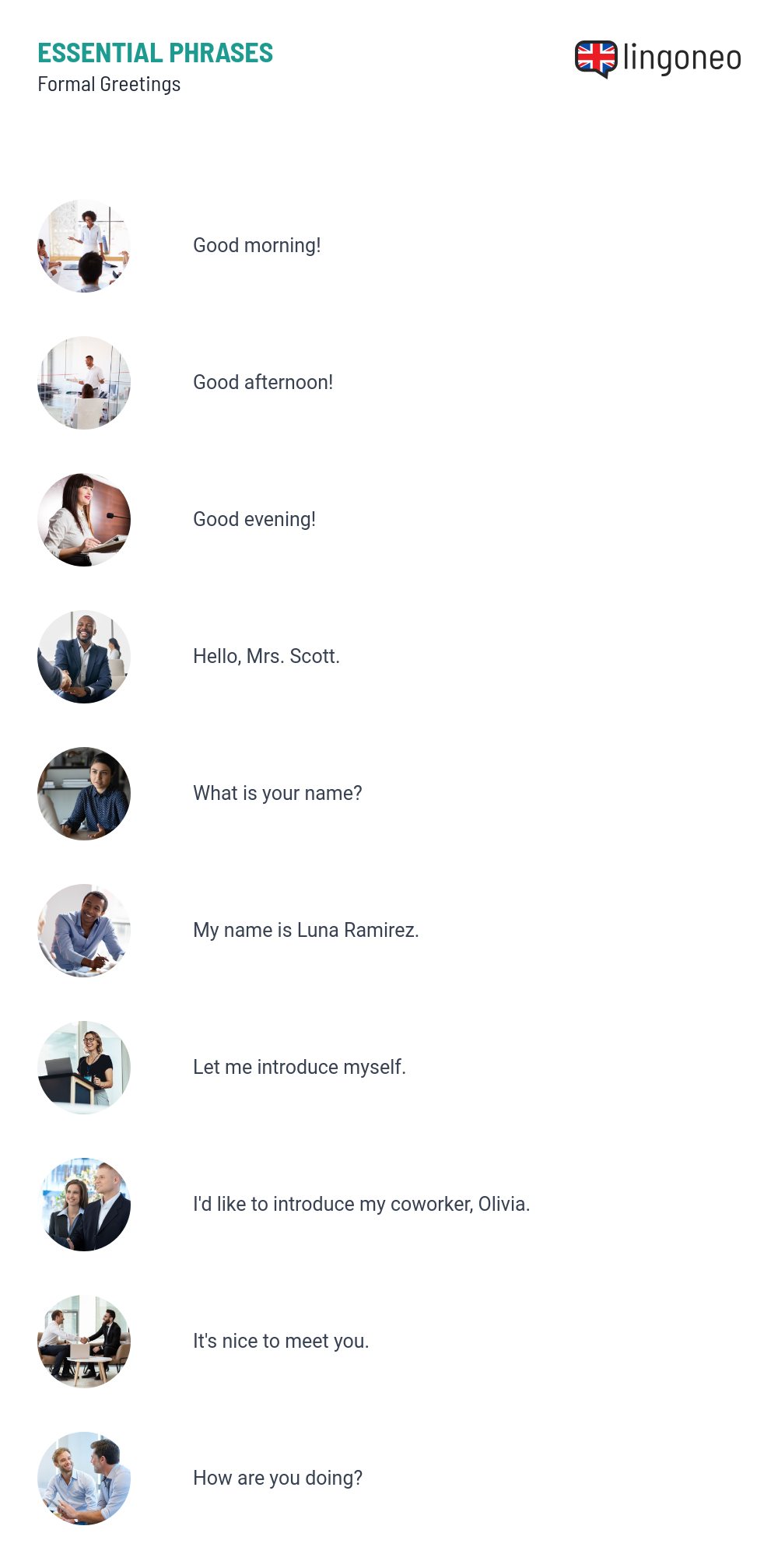 Formal Introduction - Learning Content Overview - Learn English with ...